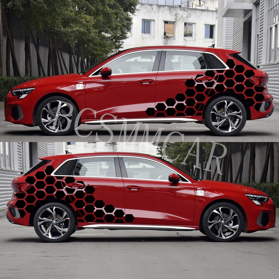 Waterproof Hexagon Mosaic Style Honeycomb Decal Auto Decor Tuning Car ...