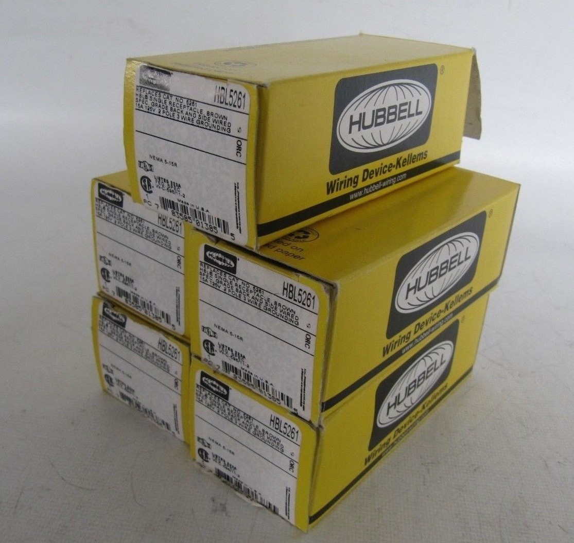 (NEW) Hubbell NEMA 5-15R 15A 2P 3W Single Receptacle HBL5261 | eBay