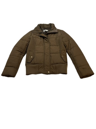 Witchery Womens Brown Green Zip Up Puffer Jacket Size XS | eBay Australia