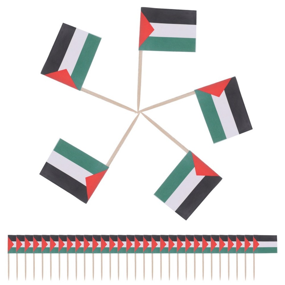 100pcs Palestine Flag Cake Pick Topper National Flag Toothpick Small ...