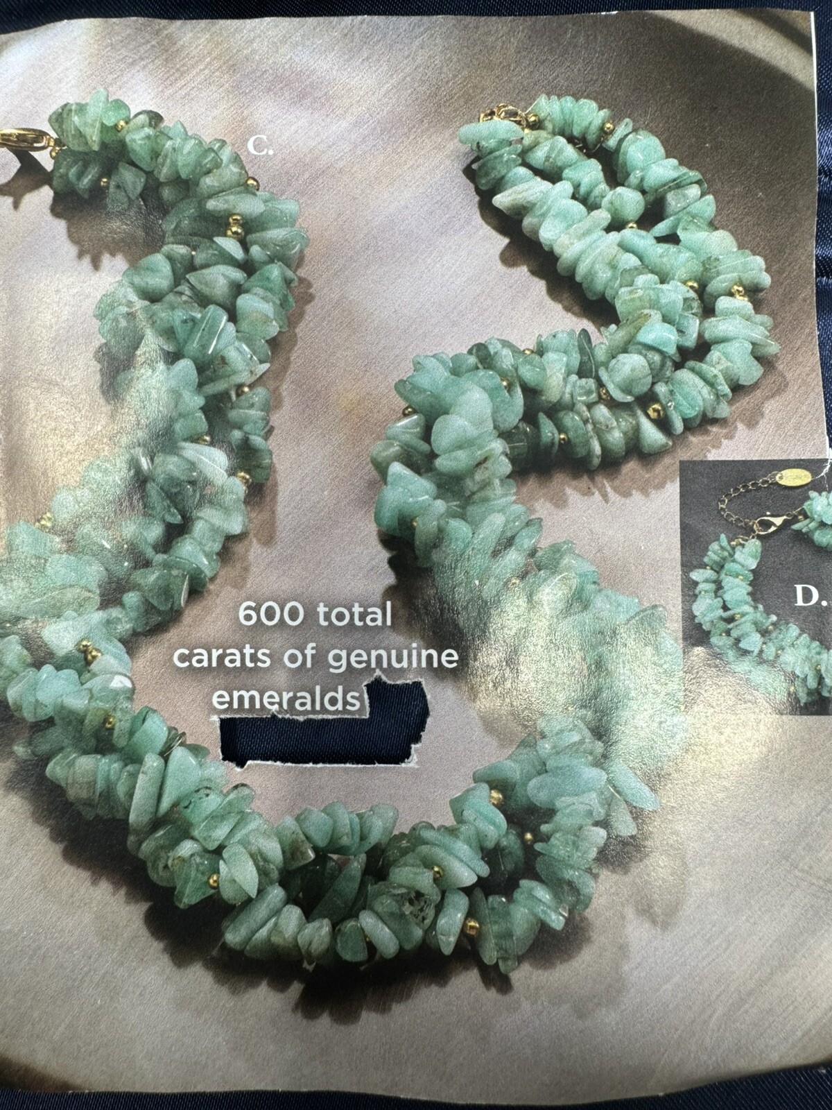 Stauer Genuine Emeralds Green 600 Total Carats 925 Necklace Bracelet ...