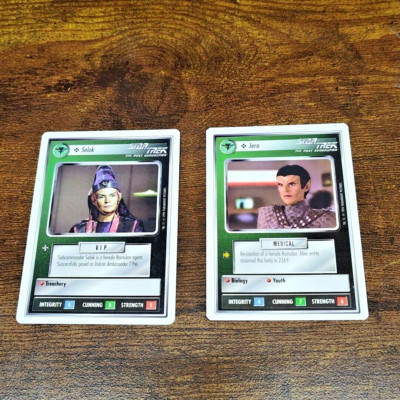 Lot of 2 Romulan Female Star Trek TNG CCG Cards, Salek, Jera, 1994 | eBay