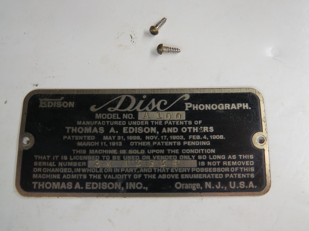 Edison A100 Diamond Disc Phonograph Lot Edison Floor Model A100