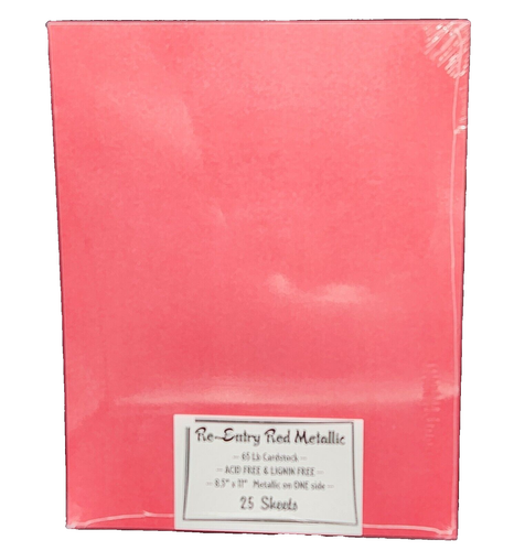 Re-Entry Red Metallic Cardstock 8.5" X 11" Paper 25 Sheets New 65 Lb ...