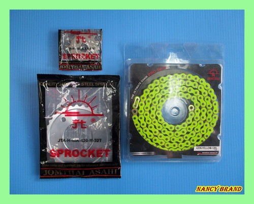 Fit Honda GROM125 MSX125 Front 14T & Rear 32T Sprocket & Yellow Chain ...