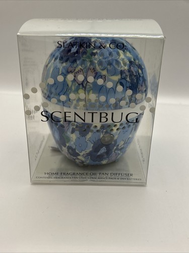 NIB HTF Blue Purple Floral Slatkin & Co SCENTBUG Home Fragrance OIL FAN ...