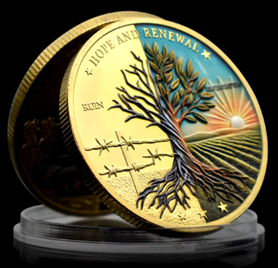 War Peace Coin Soldier Gun Sun Rise Ukraine Russia Israel Gaza ...