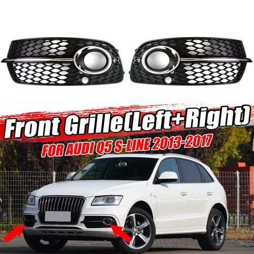 Pair Front Lower Bumper Fog Light Grille Grill Cover For Audi Q5 S-Line ...