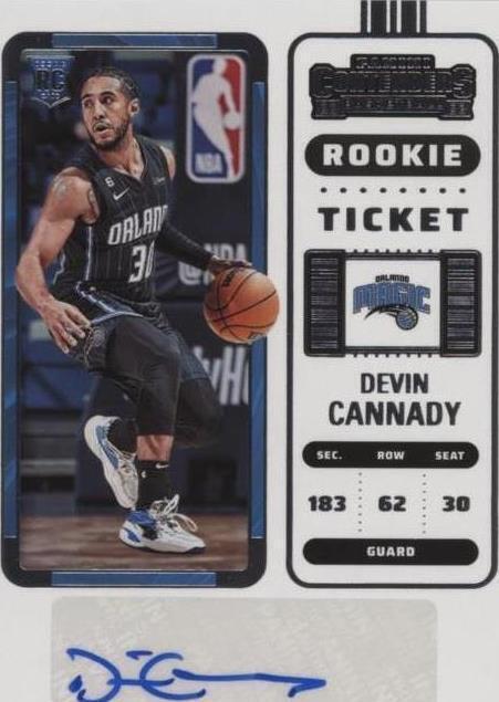 2022-23 Panini Contenders - Rookie Ticket Autograph Devin Cannady #160 ...