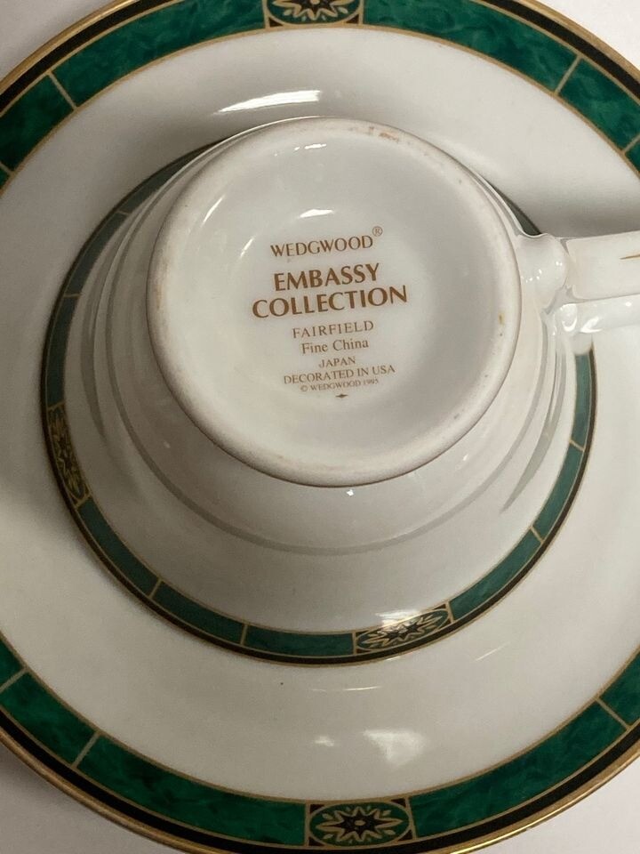 Wedgwood Embassy Collection Fairfield Green White Tea Coffee Cup and ...