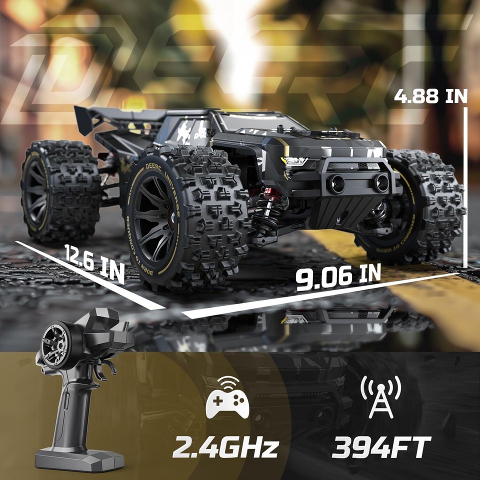 DEERC 14210 1:14 Brushless RC Car Max 50+ MPH Offroad High Speed ...