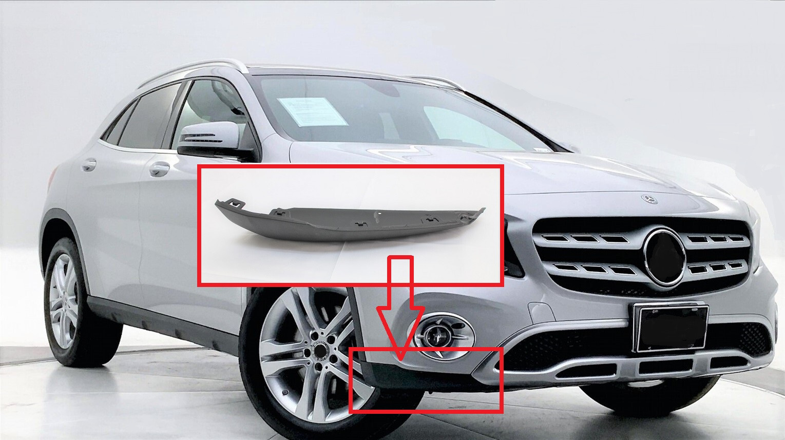 replacement for 2018- 20 GLA 250 front bumper lower side trim molding ...