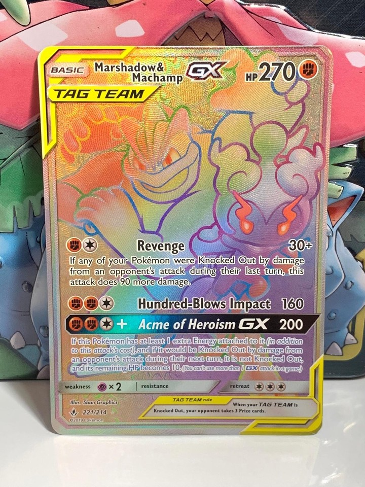 Marshadow & Machamp Tag Team Rainbow 221/214 - Pokemon TCG - 2019 | eBay