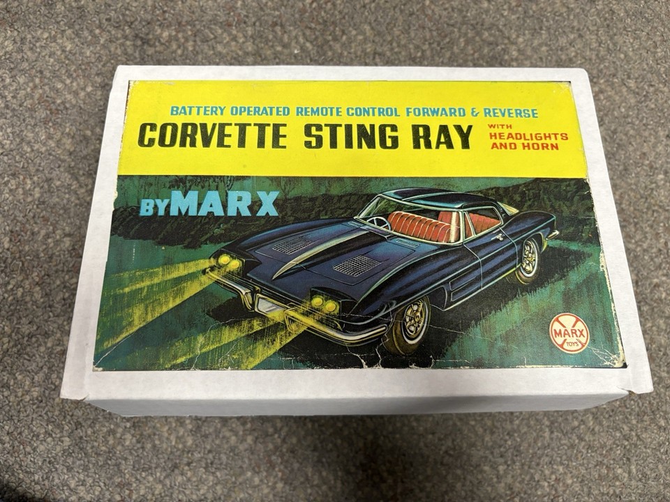 + Vintage Marx Battery Operated Remote Control Yellow Corvette Sting ...