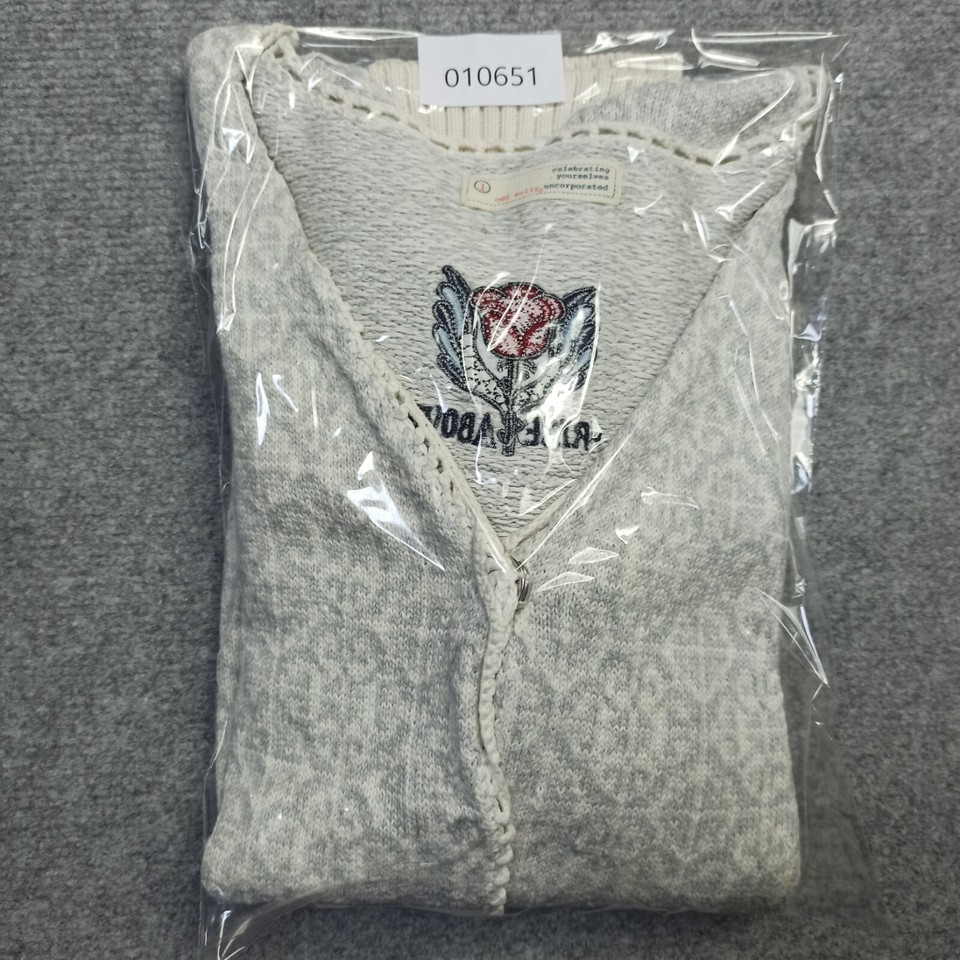 Odd Molly Cardigan 1 - S Slim Grey Cotton Knit Snap Sweater Nordic 191 ...