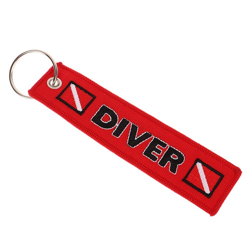 Car Keychain Embroidery DIVER Keychains Key Holder Luggage Tag Travel ...