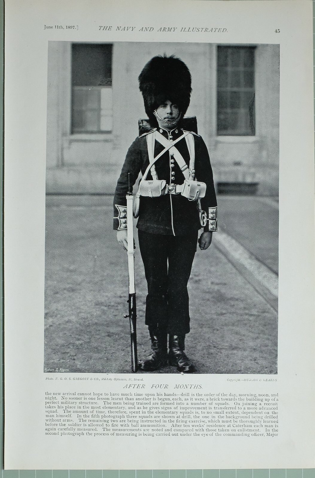 1897 PRINT CATERHAM DEPOT SURREY TRAINING 4 MONTHS AFTER TRAINING ...
