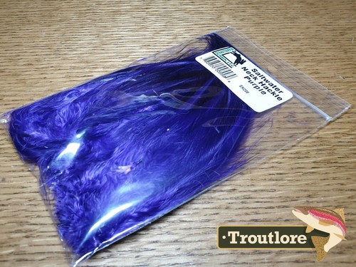 PURPLE SALTWATER NECK HACKLE HARELINE DUBBIN NEW SALT FLY TYING ...