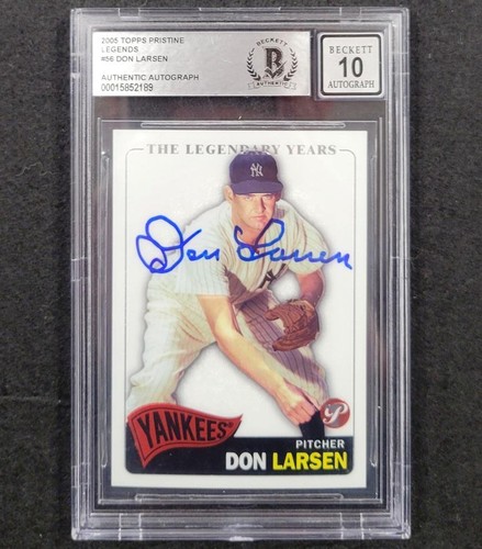 Don Larsen signed 2005 Topps Pristine Legends #56 card Beckett BGS BAS ...
