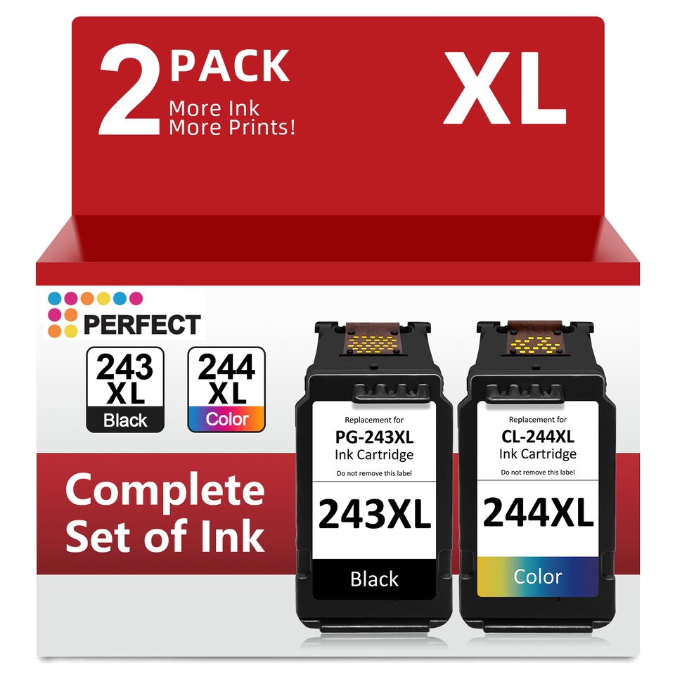 PG-243XL CL-244XL Ink Cartridges for Canon MG2420 MG2450 MG2520 MG2522 ...
