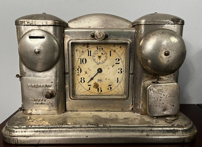 Rare Antique Darche Bank Safety Deposit Alarm Clock Flash Light Chicago ...