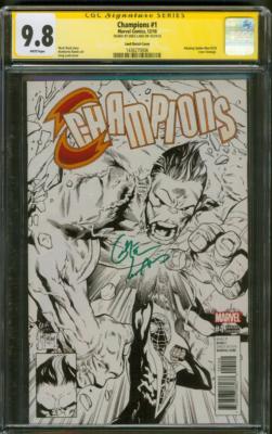 Champions 1 CGC SS 9.8 Greg Land Amazing Spider Man 328 vs Hulk Sketch ...