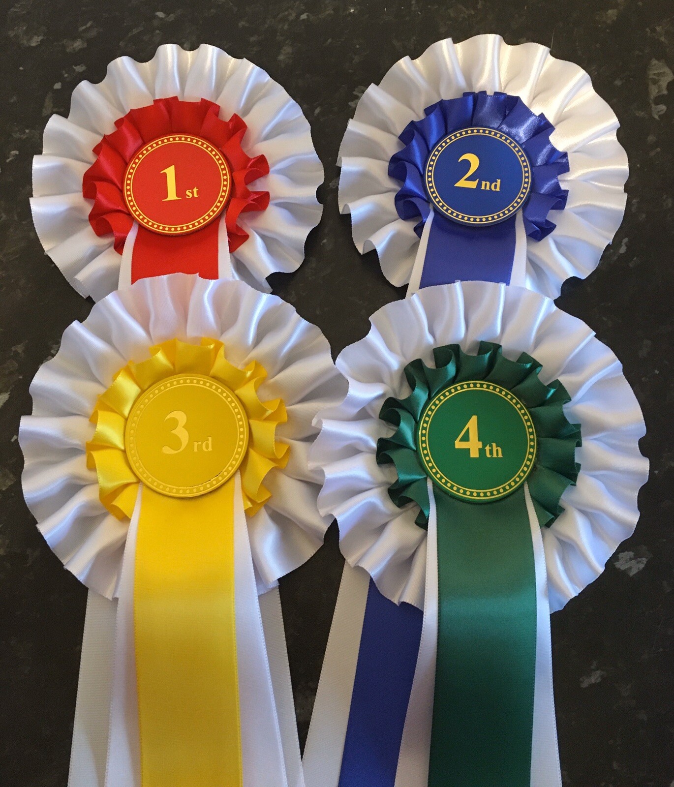 2 tier Rosettes 1st-3rd,1st-4th, 1st-5th, 1st-6th in quality single ...