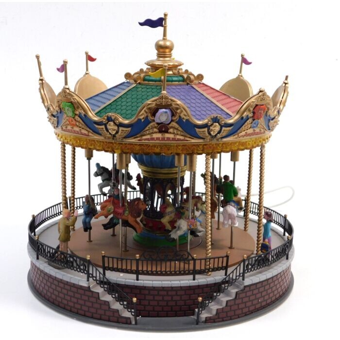 Lemax Carole Towne 2012 Sunshine Carousel Lights Music & Tested & Works ...