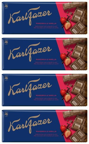 4 Karl Fazer Milk Chocolate with Strawberry & Vanilla Scandinavian ...