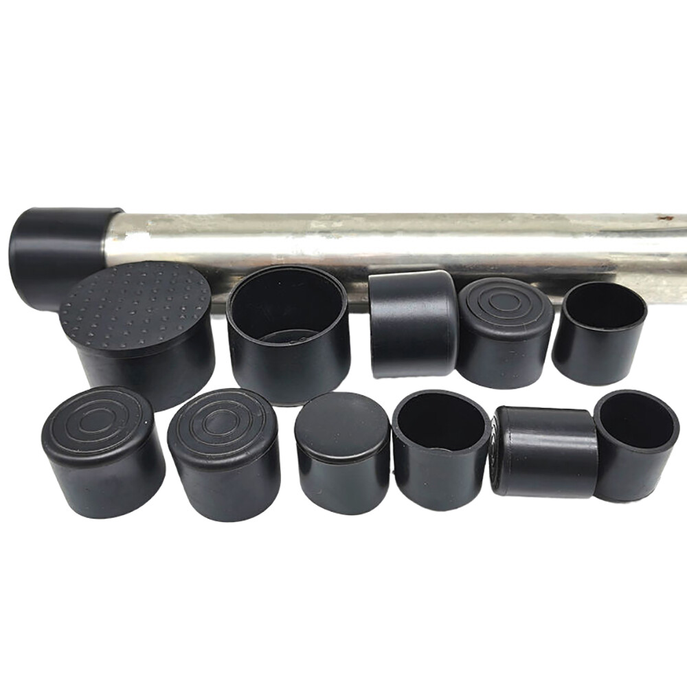 Round PVC Tube End Plug Stoppers Insert Bung Blanking Pipe Black/White ...