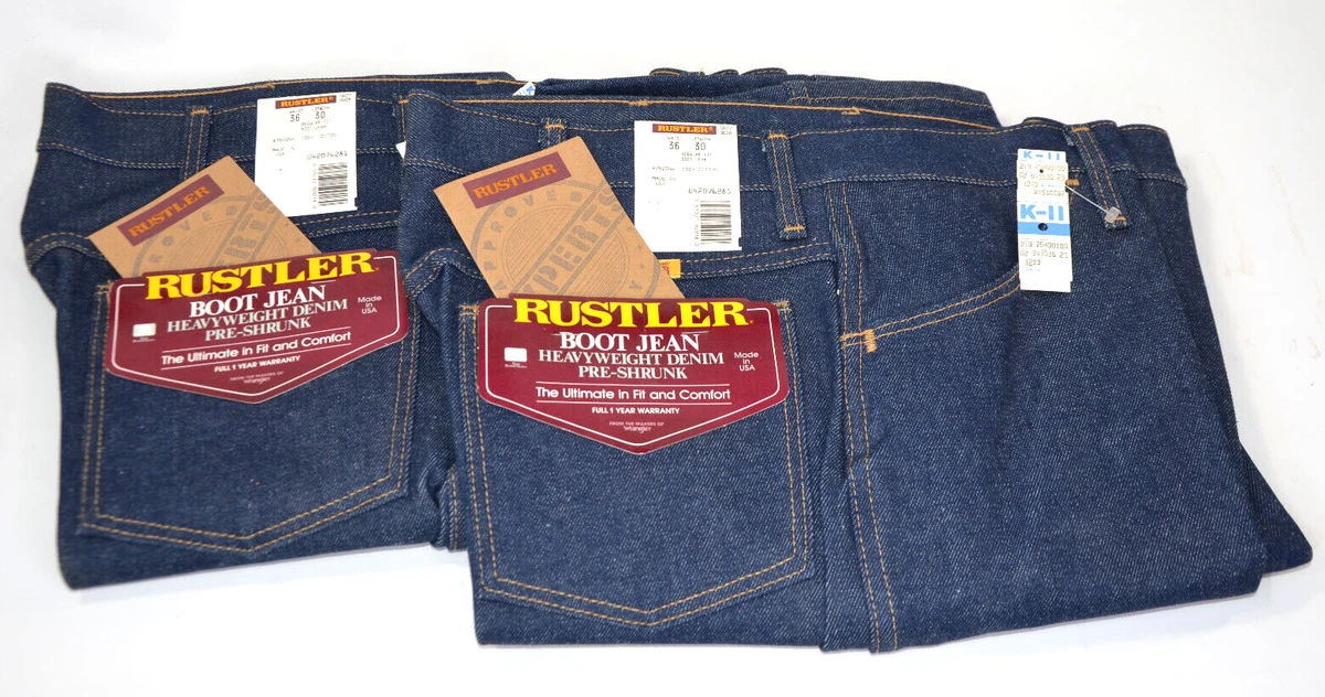 Vintage Deadstock 1980s Dark Wash Rigid Boot Cut Jeans By