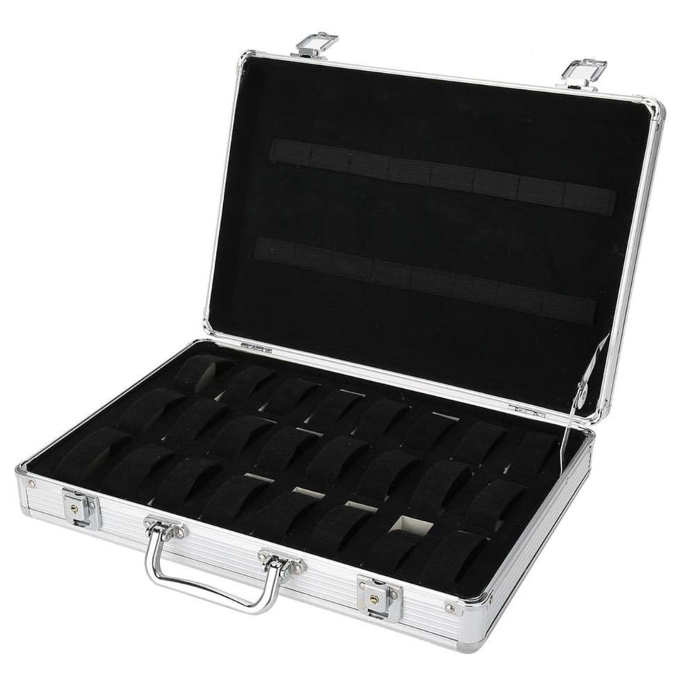 Watch Case for 30 Watches Collectors Display Storage Briefcase Aluminum ...