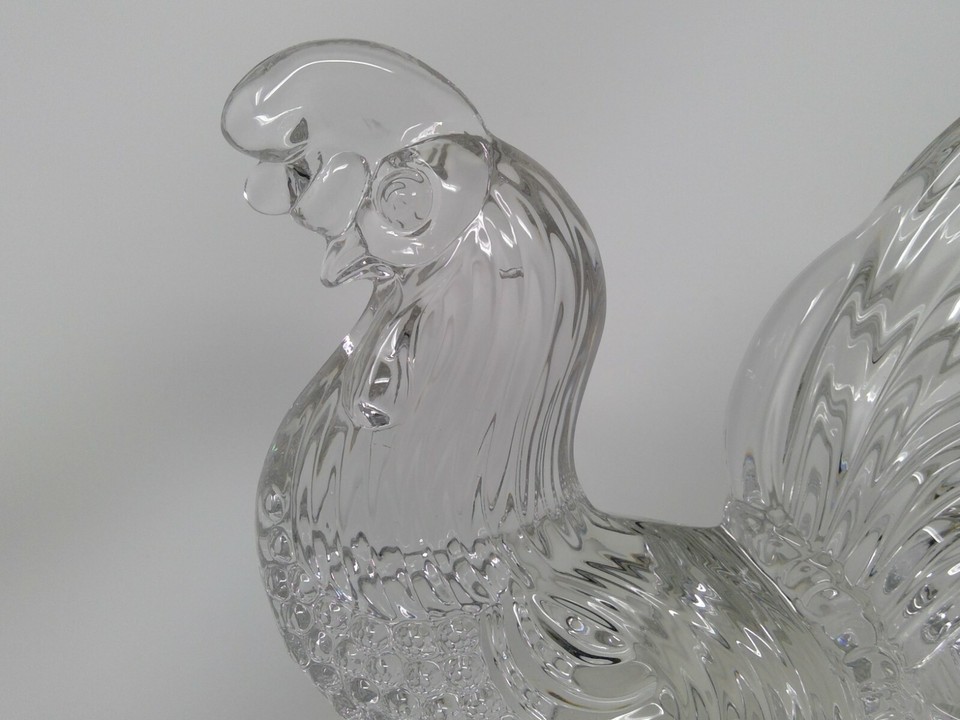 10" Tall Fostoria Glass Crystal Rooster Chicken Chanticleer Figurine | eBay