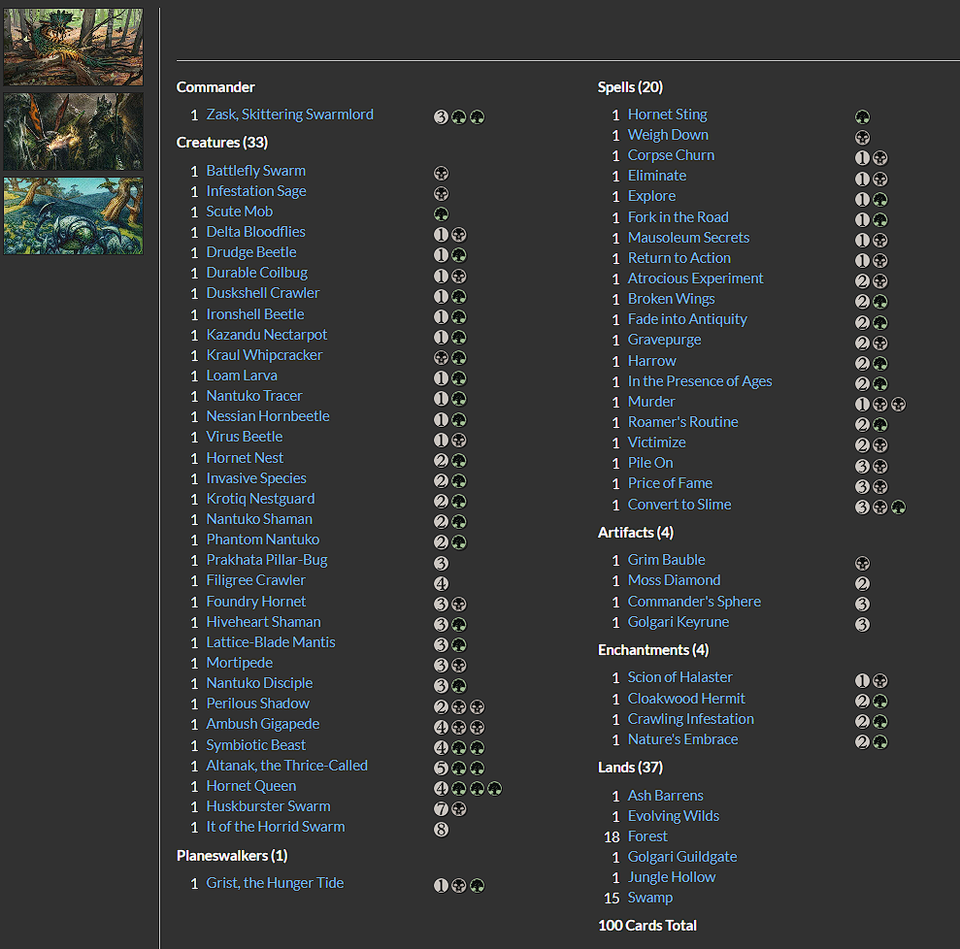 Zask, Skittering Swarmlord MTG EDH Commander Deck! Insect Tribal! | eBay