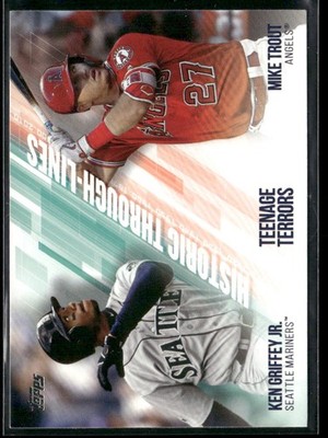 Mike Trout / Ken Griffey Jr. 2019 Topps Historic Through-Lines #HTL-5 ...