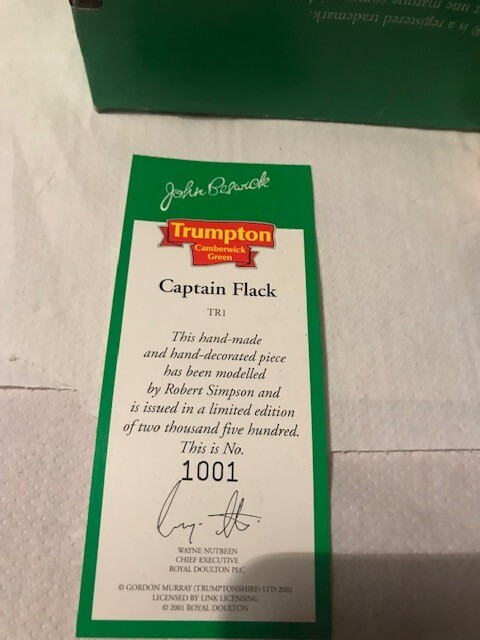 BESWICK TRUMPTON CAMBERWICK GREEN 'CAPTAIN FLACK' TR1 1001/2500 - NEW ...