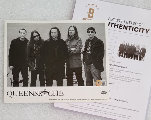 QUEENSRYCHE SIGNED PROMO PHOTO BECKETT LOA BAS COA AUTOGRAPHED 8X10 ...
