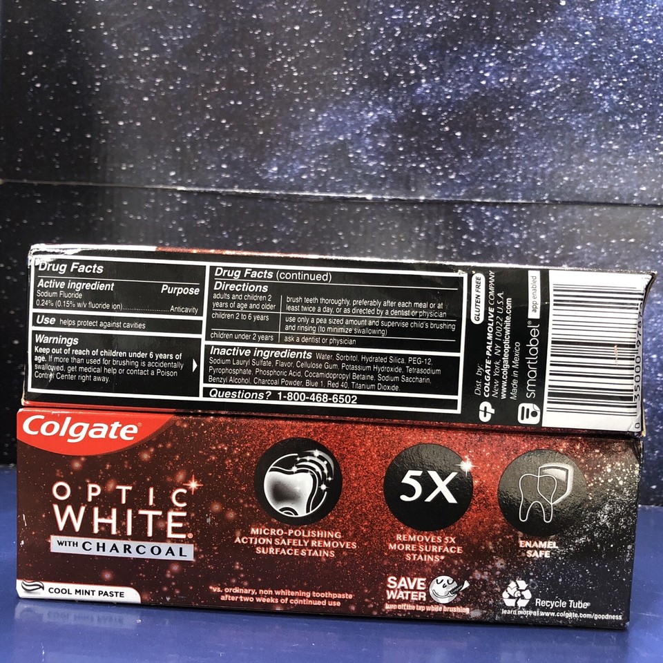 2x Colgate Optic White Charcoal Whitening Toothpaste * COOL MINT* 4.2oz ...