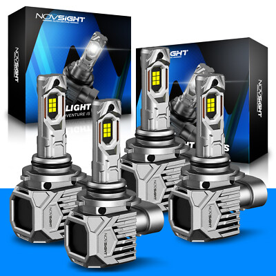 NOVSIGHT 9005 9006 LED Headlight Super Bright Bulbs Kit 30000LM High ...