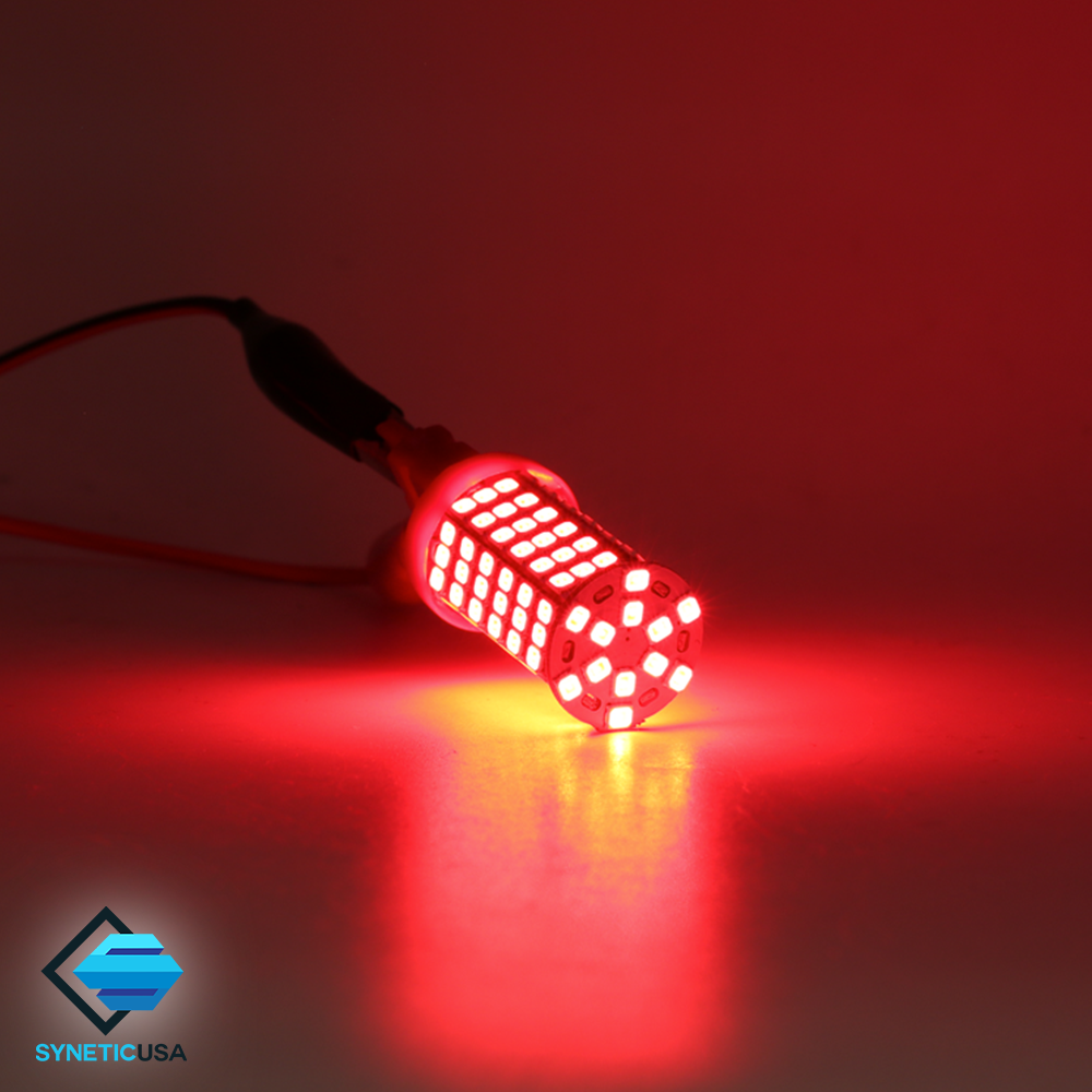 2x 3157 3456 4156 120-SMD LED Red LED Brake Stop Tail Dual Filament ...