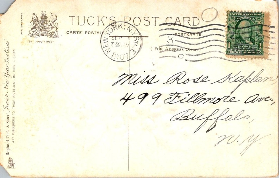 vintage tucks postcard - NEW YEAR WISH - Basket of Flowers Embossed ...