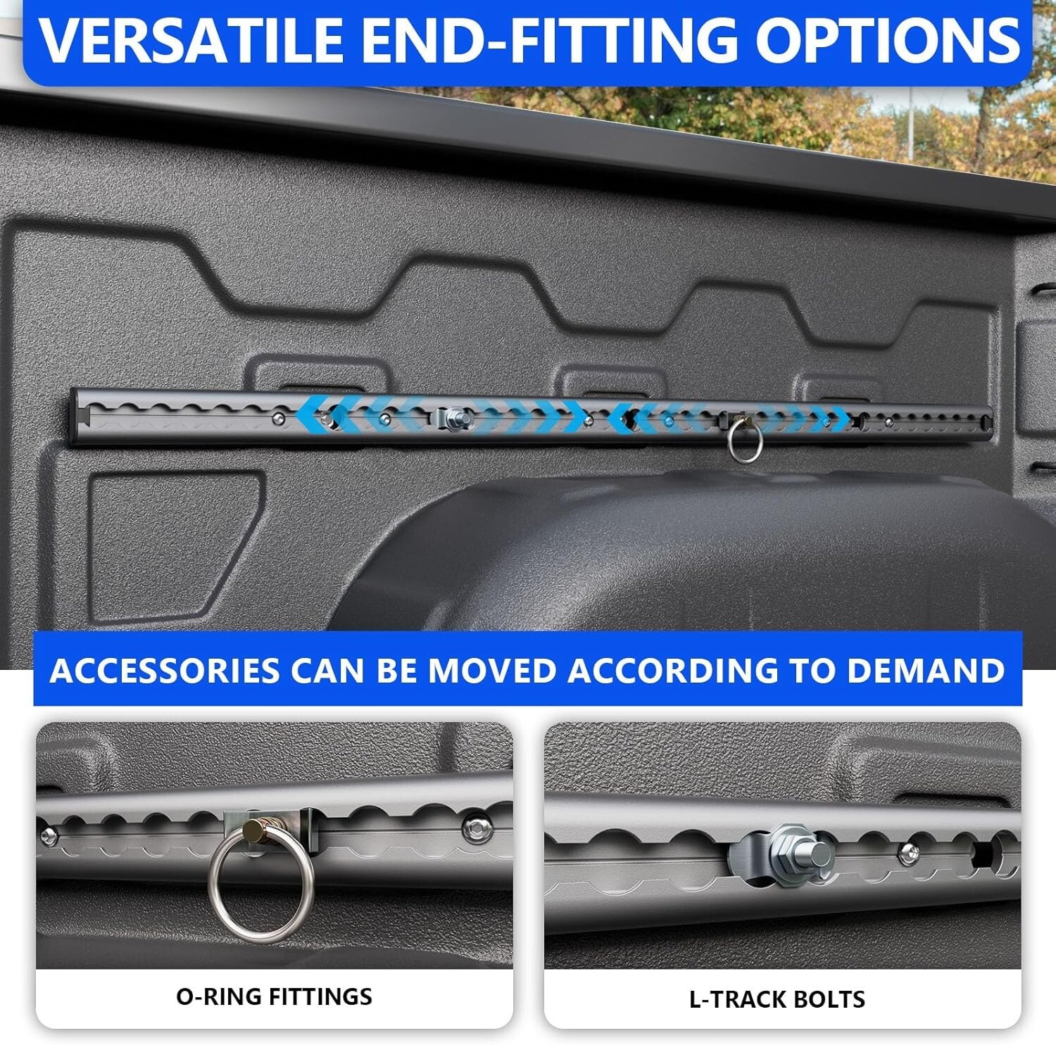 For 2019-2025 Chevy Silverado GMC Sierra 1500 Side Trail Rail System ...