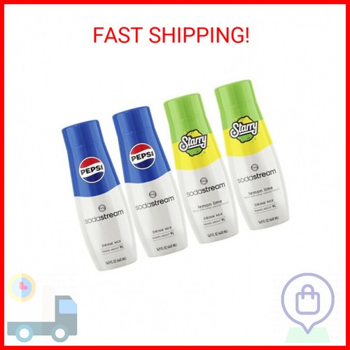 SodaStream® Pepsi® Starry® Beverage Mix Variety Pack (440ml, Pack of 4 ...