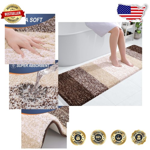 Extra Soft Absorbent Microfiber Bath Mat 59x20 with Rubber Backing ...