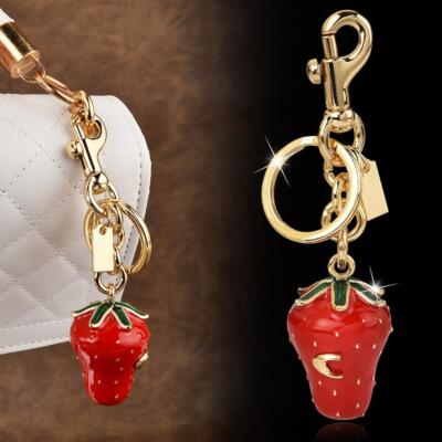 Coach Strawberry Bag Charm Keychain Resin and Metal Brass Keychain ...