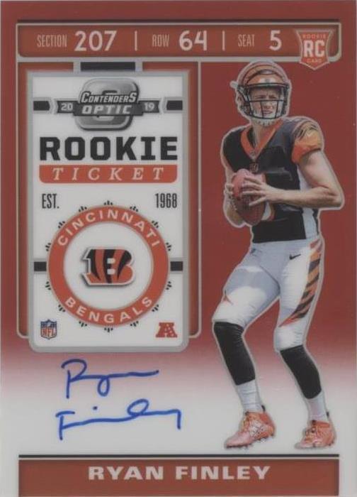 2019 Panini Contenders Optic - Rookie Ticket Ryan Finley #136 Red /199 ...