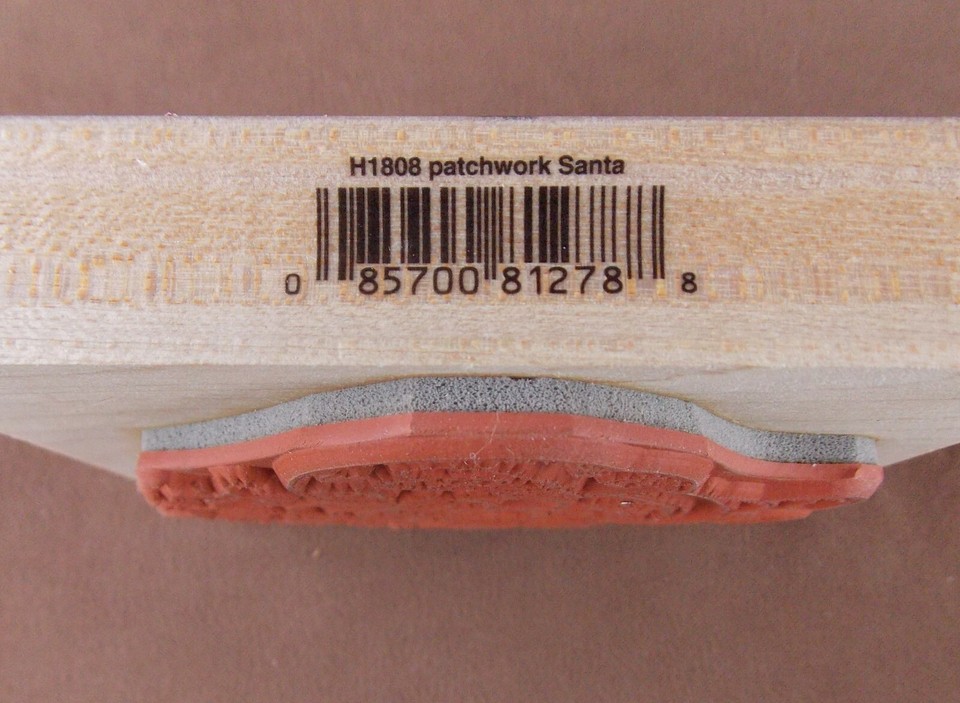 4 3/4 x 3 1/4" Patchwork Santa Rubber Stamp H1808 Hero Arts | eBay