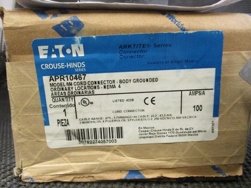 Crouse-Hinds APR10467 100-amp Arktite Pin&sleeve Connector 100a 3w4p ...