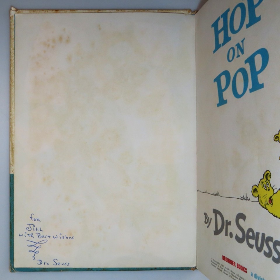 Hop on Pop, 1st edition, 1963, inscribed by Dr. Seuss for a young ...