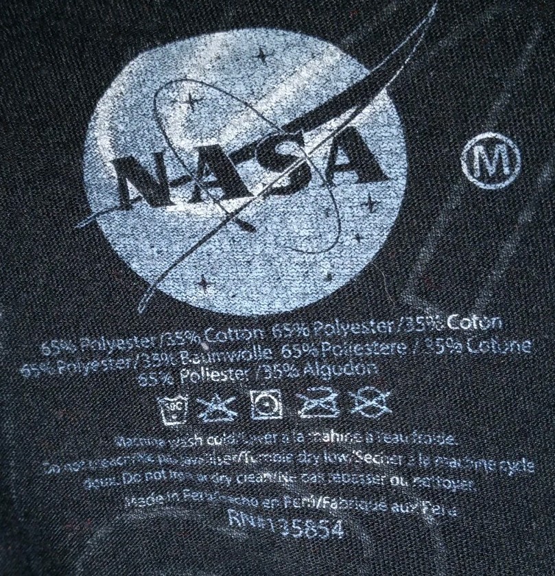 Men’s black long sleeve crew neck NASA shirt size M | eBay